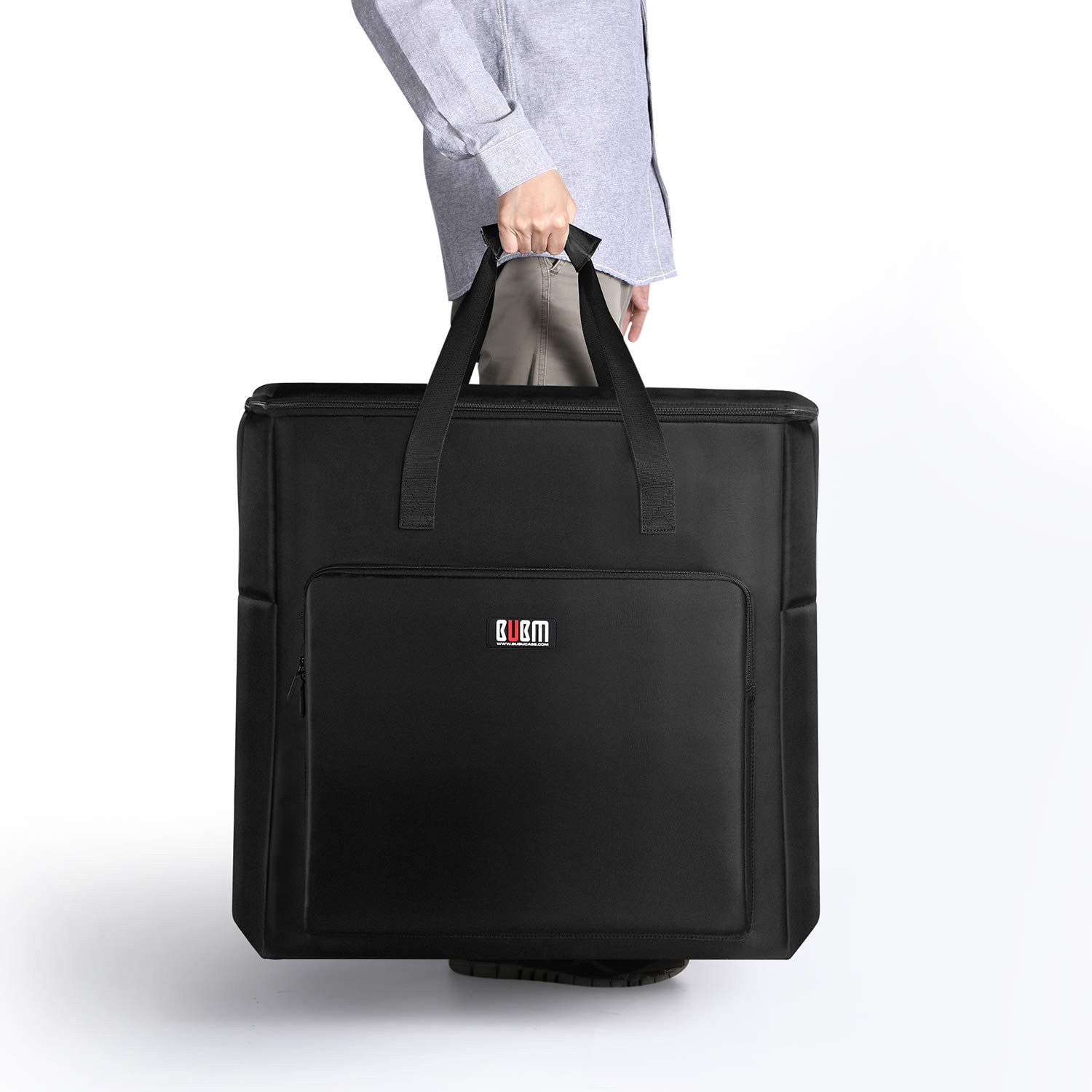 BUBM Desktop Gaming Computer Tower PC Carrying Case Travel Storage Bag for Tower Case, Monitor(Up to 27 inch), Keyboard and Mouse-Black