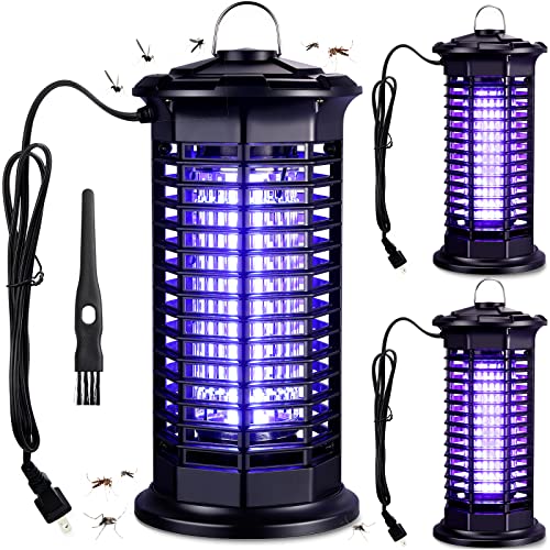3 Pieces Bug Zapper Outdoor Indoor with Light Electric Mosquito Zappers Killer Electric Insect Fly Trap Insect Killer Insect Catcher for Home for Patio Bedroom Bathroom Living Office Courtyard