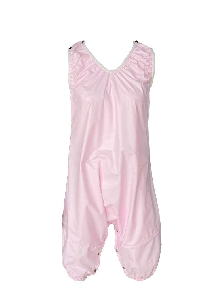 Haian PVC AB Unisex Snap Through Crotch Romper (3X-Large, Baby Pink)