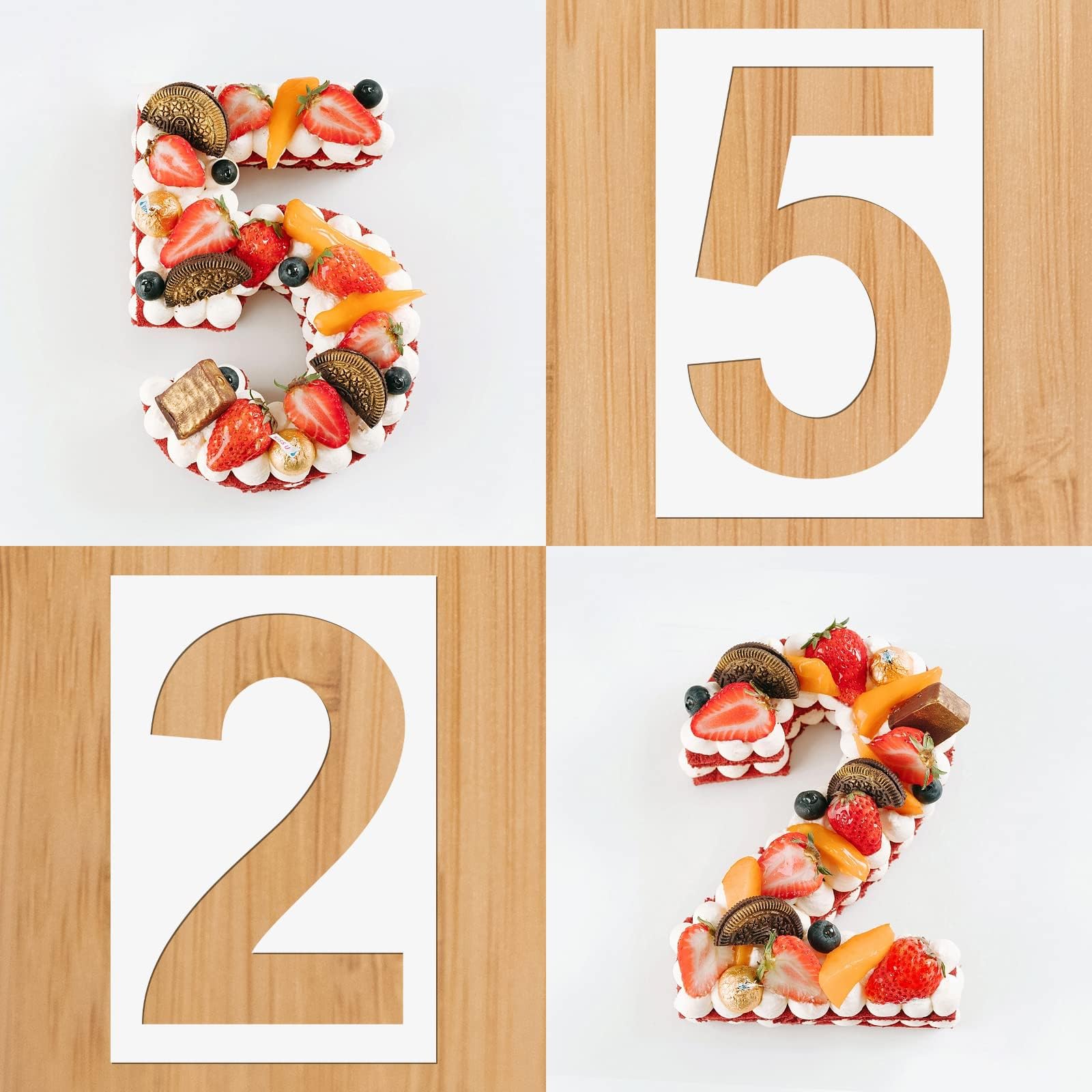 12 Inch Large Number Stencils Set Reusable Plastic Large Size Number Stencils for Cake Stencil Address Number Painting Stencils