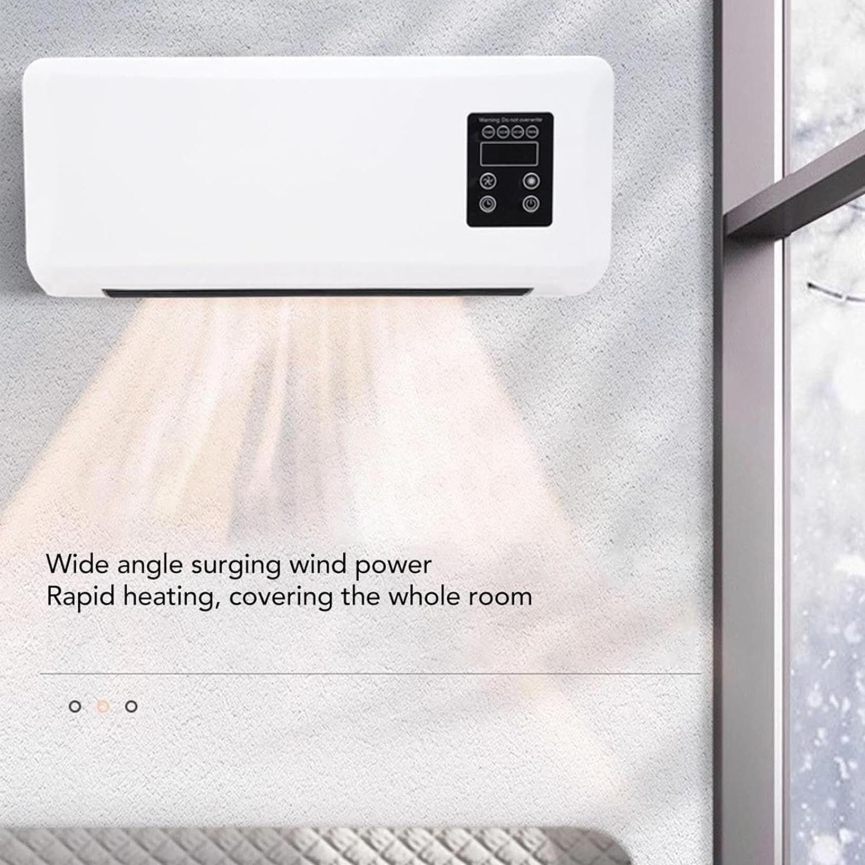 1500W Mini Air Conditioner,Cooling and Heating Function Air Cooling Heating Fan,Smart Wall Mounted Heater, Remote Control Wall Mount Heater for Indoor (white) KEMTAT