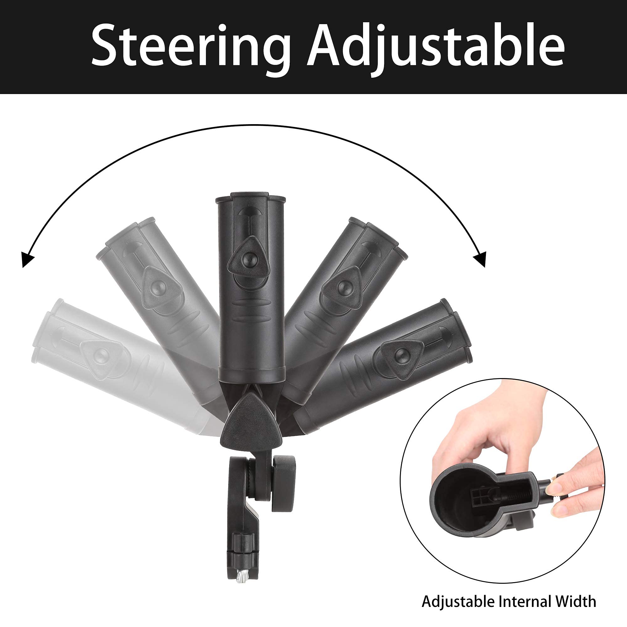 10L0L Universal 3 Wheel Golf Push Cart Umbrella Holder, Adjustable Angle, Umbrella Clip Mounting Attachment for Stroller Wheelchair