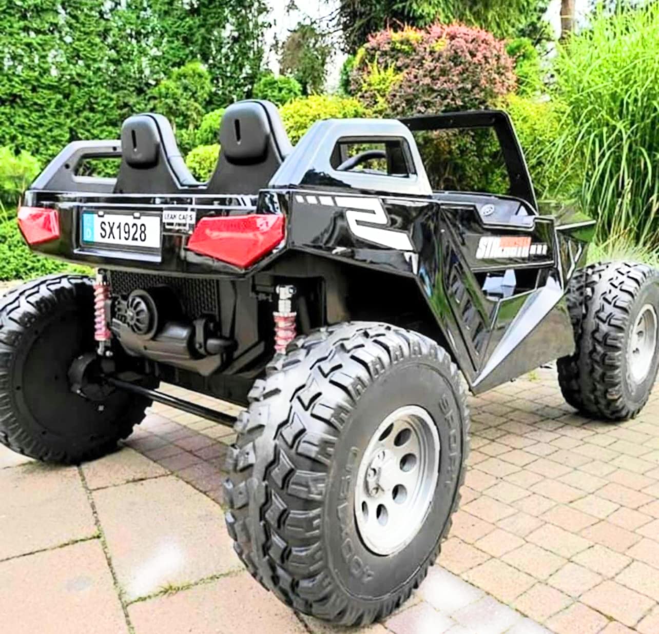 4X4 Upgraded Kids Ride on car 24v XXL Ride On UTV Buggy Quad SIDEBYSIDE RZR with 2 Adjustable Leather Seats Rubber Tires TV Touch Screen Parent Remote Control 2-11mph 3 speed new 2024 model hold 265lb
