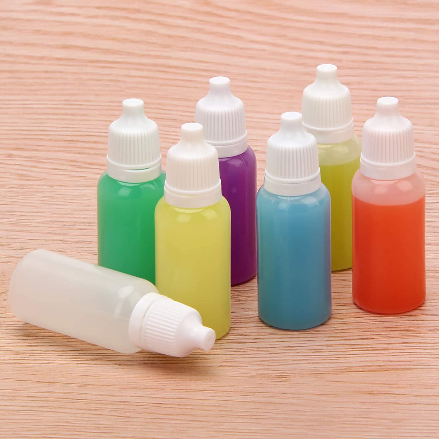 Bettomshin 5Pcs Wide Mouth Reagent Bottles, 60x26x8mm/2.36x1.02x0.31(LxODxID) 20ml PE Plastic Liquid Sealing Bottle, Cylinder Light Mouth Container Lab Sample Storage White Translucent with Red Cap