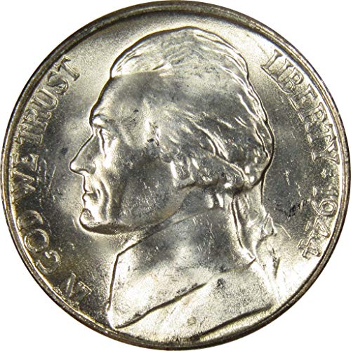 1944 S Jefferson Wartime Nickel BU Uncirculated Mint State 35% Silver 5c US Coin
