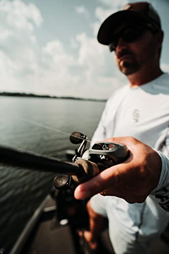 13 FISHING - Inception Slide Baitcast Reel - 8.1:1 Gear Ratio - Left Hand Retrieve (Fresh+Salt) - INSLD2-8.1-LH, Gray