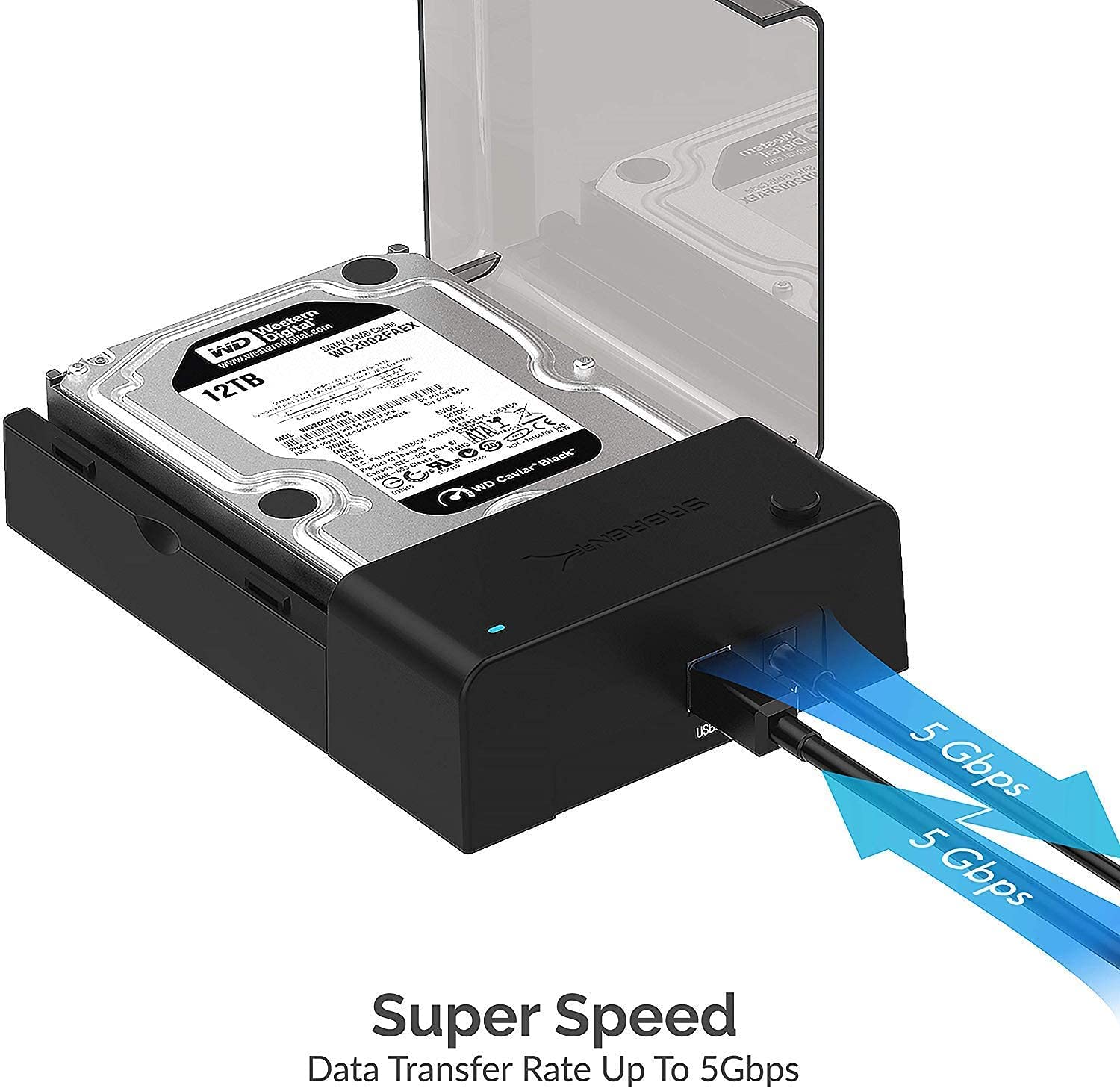 USB 3.0 Extension Cable A Male to A Female [Black] 3 Feet+ USB 3.0 to SATA External Hard Drive Lay Flat Docking Station for 2.5 or 3.5in HDD, SSD