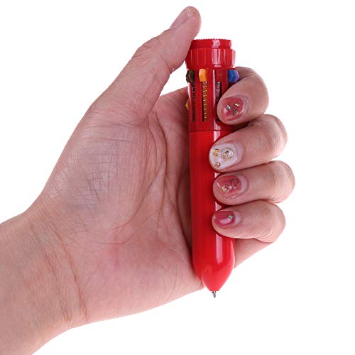 30 Packs Neon 10-in-1 Mini Shuttle Pens Plastic Retractable Ballpoint PensĀ for Kids Students Gift Office School Supplies,6 Colors