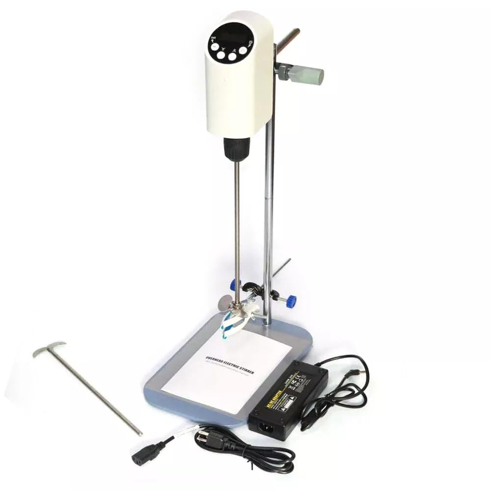 130W Lab Stirrers 40L Overhead Stirrer Lab Mixer Stirrer 100-2000Rpm Lab Electric Overhead Stirrer Mixer Agitator Homogenizer + Digital Display