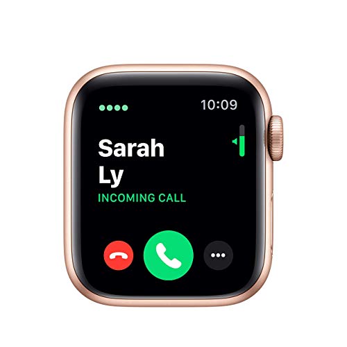 Apple Watch Series 5 (GPS + Cellular, 40MM) - Gold Aluminum Case with Pink Sport Band (Renewed)