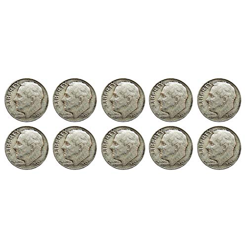 1946-1964 $1 Face - 90% Silver Roosevelt Dimes Extra Fine