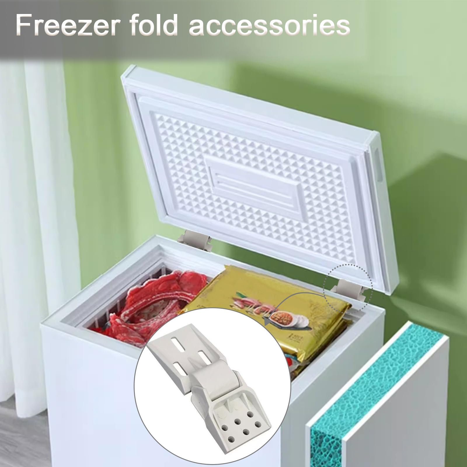 2 Pack Chest Freezer Plastic Hinge, Chest Freezer Hinge Universal for Small Freezer Hinge Folding, Chest Freezer Hinge Replacement, Mini Fridge Door Hinge, Freezer Parts & Accessories Hinge Screw