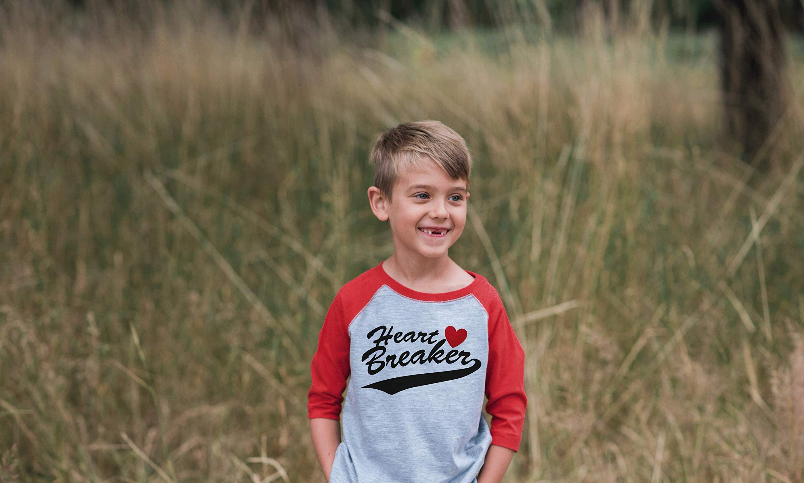 7 ate 9 Apparel Kids Heart Breaker Happy Valentine's Day 2T Red Raglan
