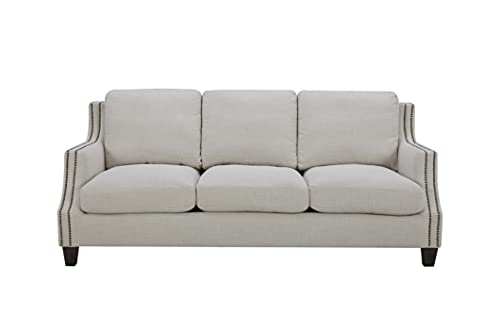 Amazon Brand β Stone & Beam Hina Classic Sofa Couch with Nailhead Trim, 87"W, Cream