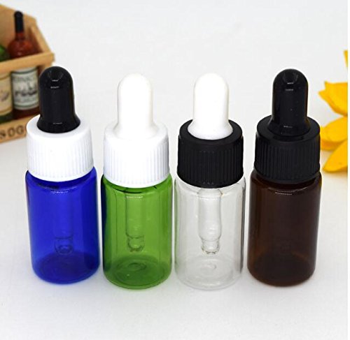 24PCS 10ML 0.34oz Empty Plastic Eye Dropper Bottles With Glass Pipettes Dropping Container For Essential Oil Aromatherapy Medicine Cabinet Dispenser Vials (Clear)