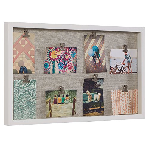 Amazon Brand β Stone & Beam Modern Multiclip Collage Picture Frame, 26.7"H, White