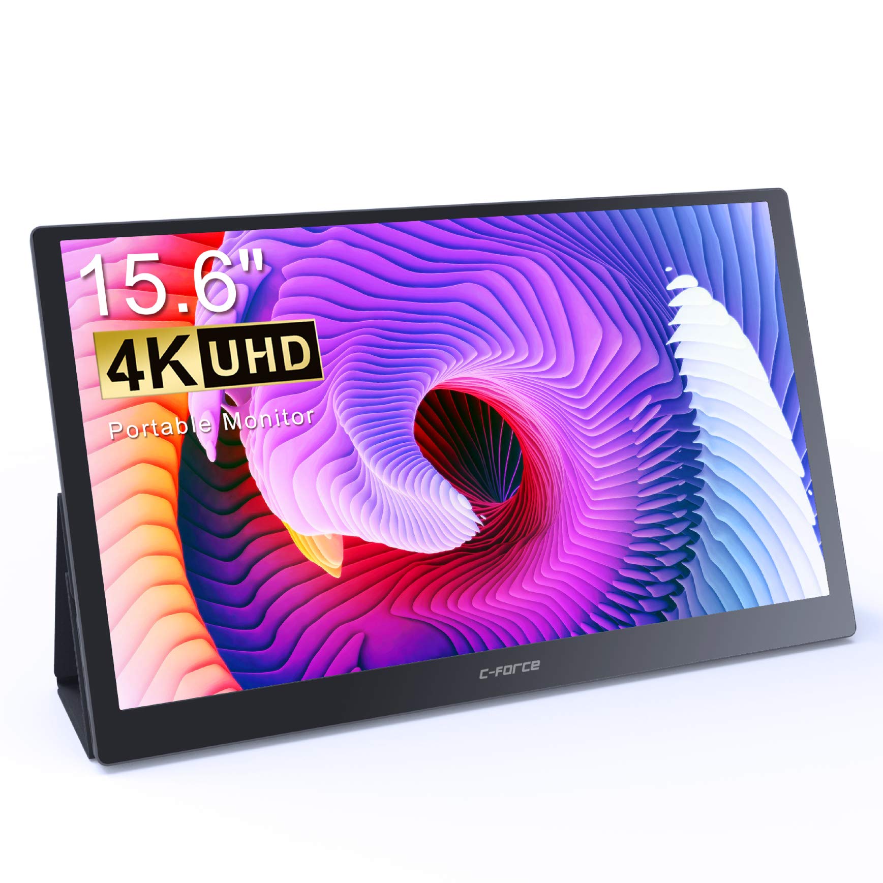 C-FORCE Display CF011X Pro4 15.6-inch UHD 4K IPS 8 bit USB-C HDMI 3840x2160 Screen 60Hz with USB-C RadomPlug Monitor for Xbox, Playstation, Nintendo Switch, Mac, S20