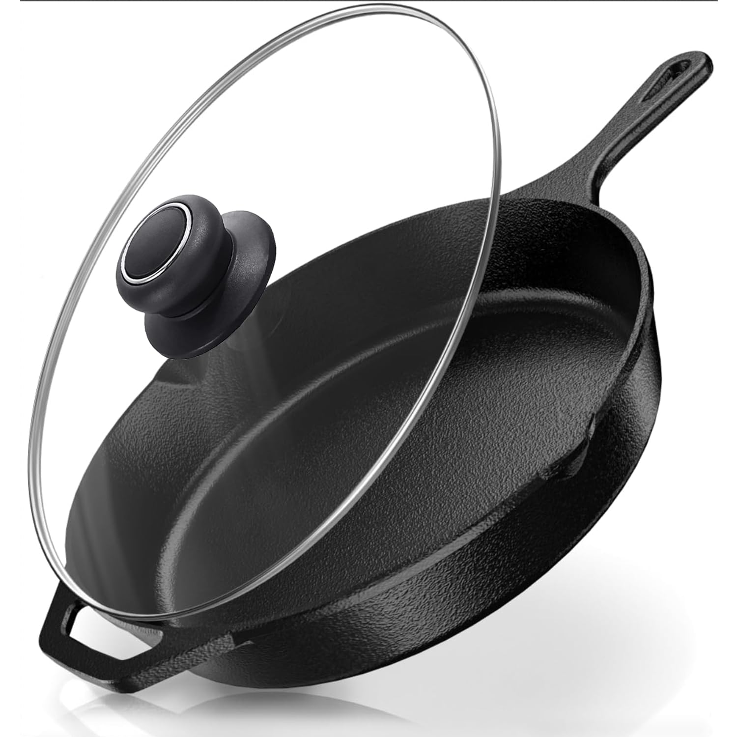 13 Inch Pan Lid Tempered Glass Pot Lid Replacement Pan Cover for Cast Iron Skillets, Frying Pans, Pots and Wok, Clear