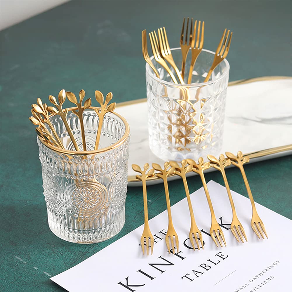 13 Piece Gold Mini Spoons and Forks with Swan Spoon Holder Small Spoons for Dessert Appetizer Spoons Stainless Steel Gold Serving Spoons Utensils for Coffee Tea Party Dessert Table
