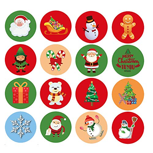 1000 Pieces 1 Inch Merry Christmas Holiday Stickers Labels Christmas Tags Envelope Seals