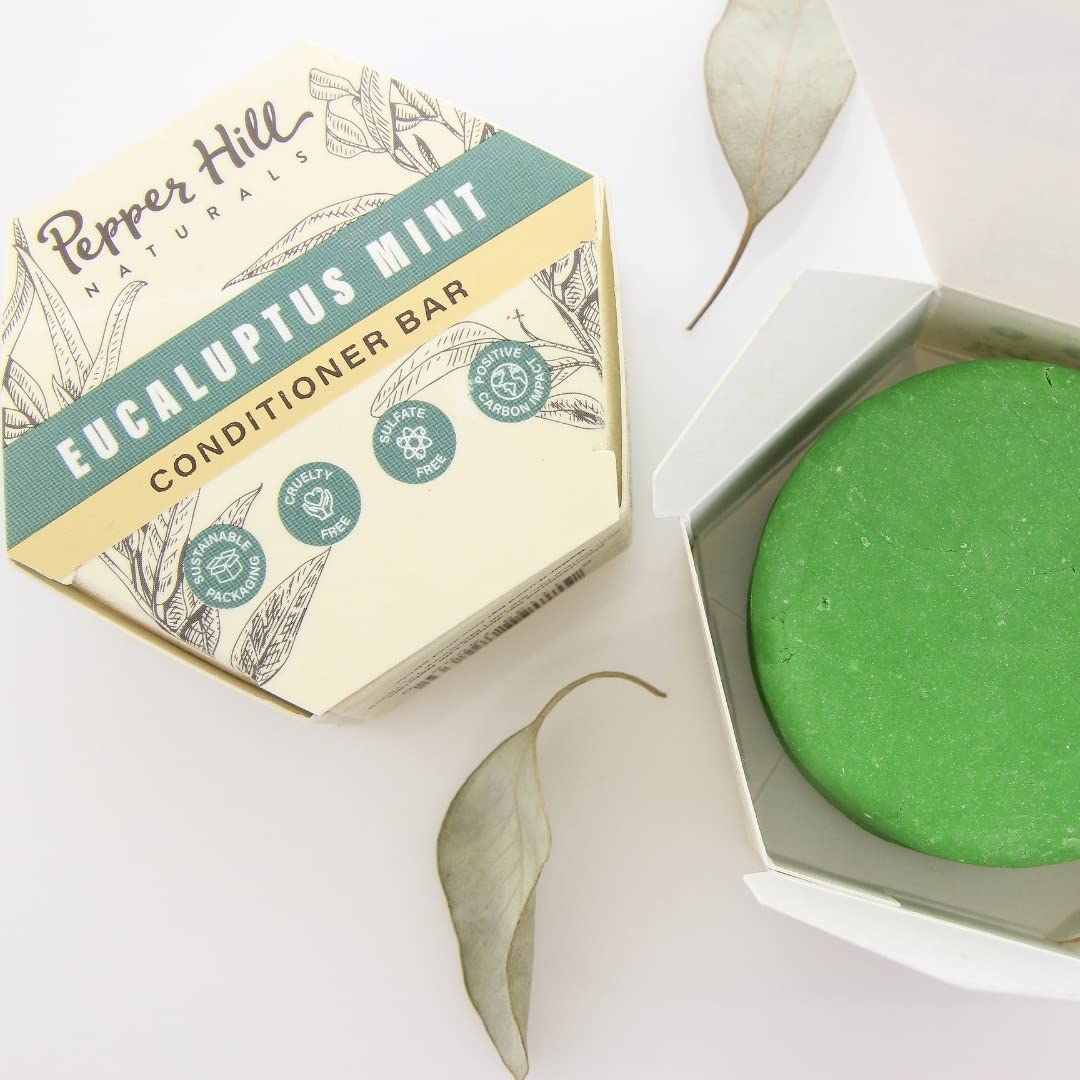 Pepper Hill Shampoo Bar - Eucalyptus Mint - Natural, Plant-Based, Cruelty-Free, Solid Shampoo - Free of Sulfates, Plastics, Water, and Parabens