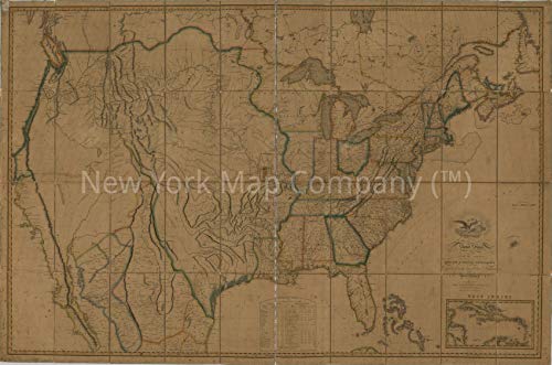 1818 Map| Map of the United States of America : with the contiguous British and Spanish pos