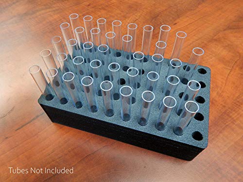 Polar Whale Test Tube Rack Black Foam Storage Rack Organizer Stand Transport Holds 50 Tubes Each Fits up to 12mm Diameter Tubes
