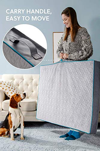 Bedsure Orthopedic Dog Bed for Extra Large Dogs - XL Memory Foam Dog Beds, 2-Layer Thick Pet Bed with Removable Washable Cover and Waterproof Lining (44x32x4 Inches), Grey