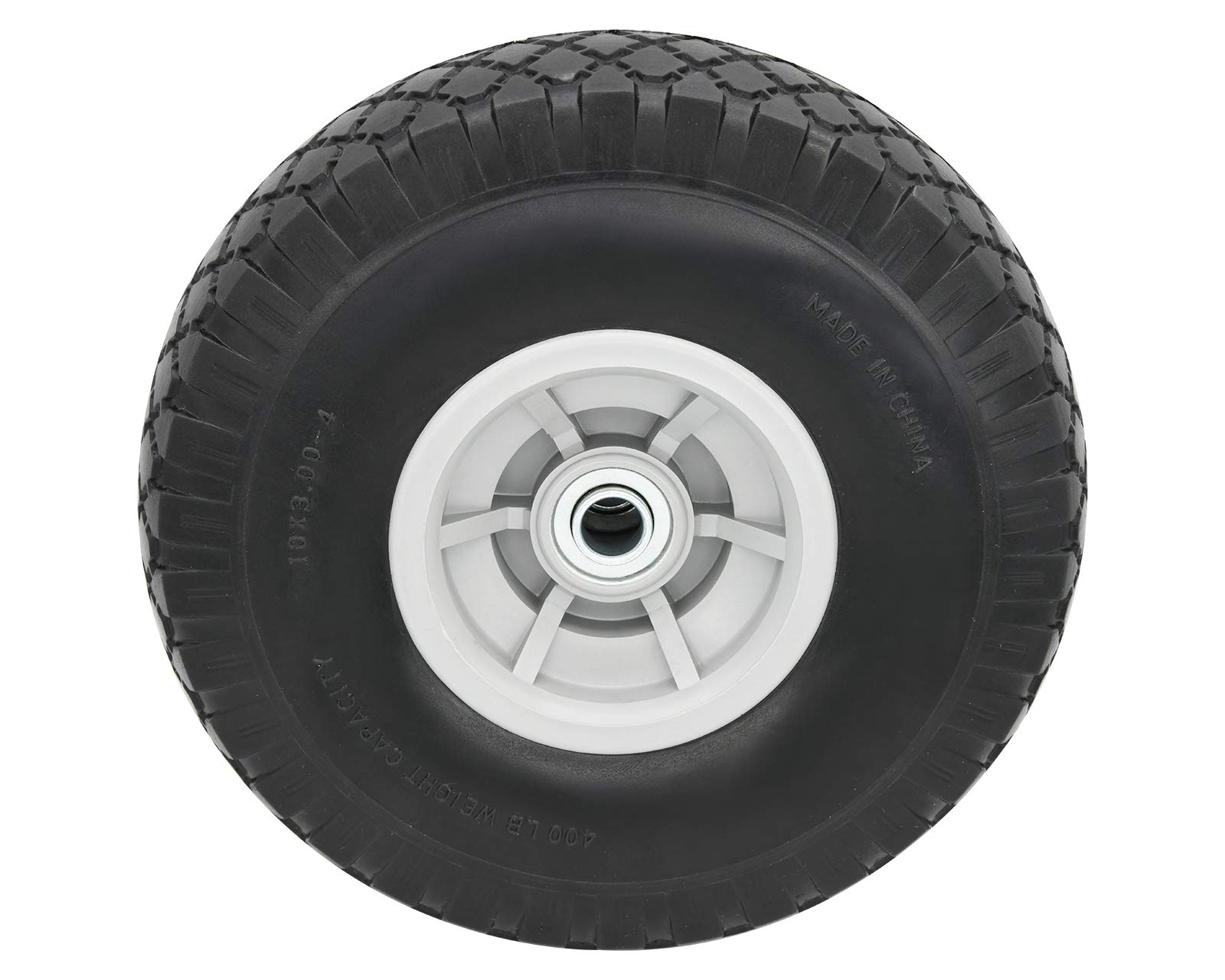 10" Flat Free Solid Tire Wheel,for Dolly Handtruck Cart,10" Flat Free Tires Air Less Tires Wheels with 5/8" Center - Solid Tire Wheel for Dolly Hand Truck Cart/All Purpose Utility Tire on Wheel