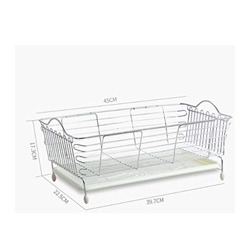 ZSQAI Kitchen shelf-Large Dish Drying Rack Cutlery Holder, Over the Sink, In Sink Or On Counter Dish Drainer, Rustproof Stainless Steel
