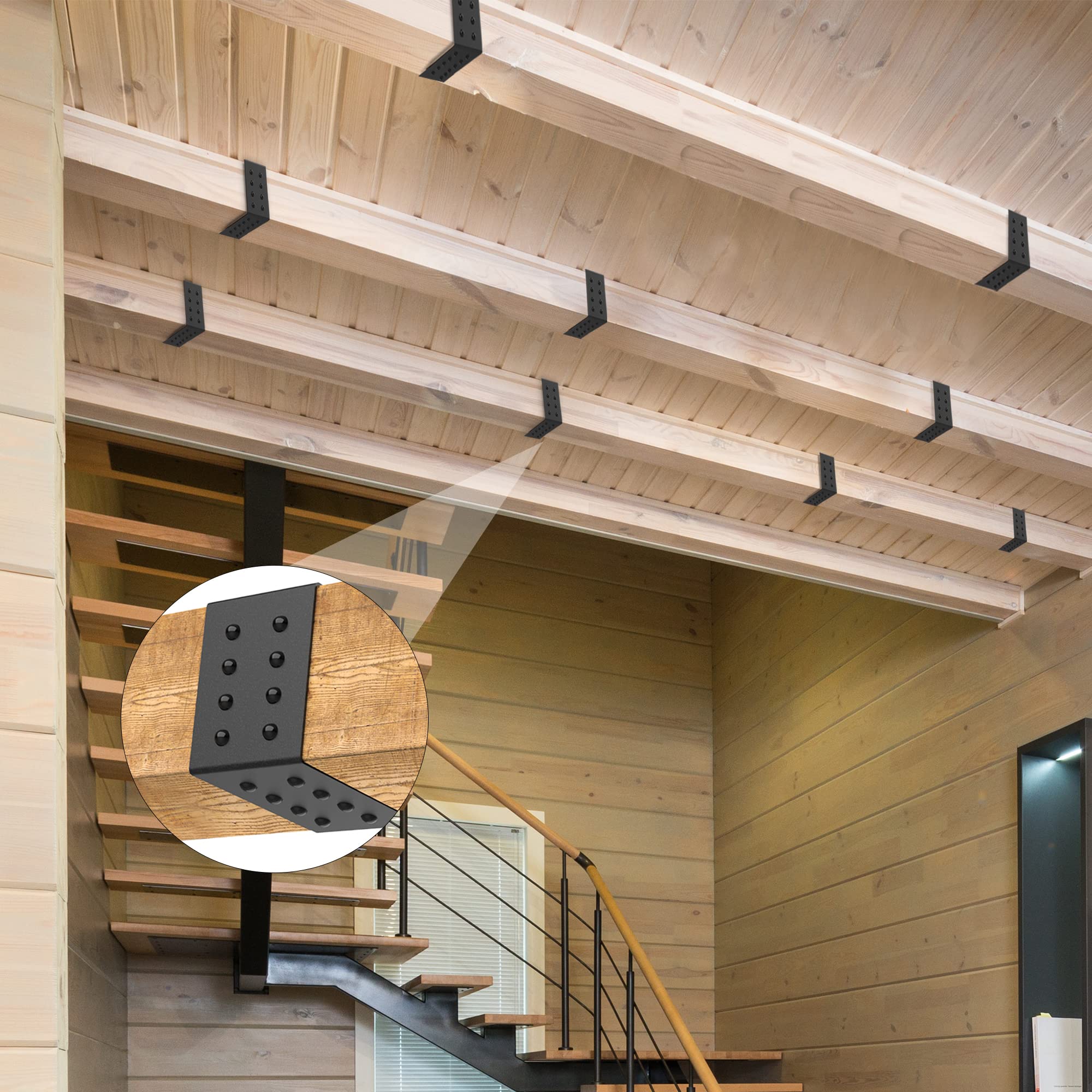 5ft Faux Wood Beam Strap，Flexible Beams Gap Hiding Strap, Wood Beams Metal Look Strap，Architectural Products for Faux Wood Beams,Ceiling Beam and Cabin Shutters Accessories (2.36"Width)