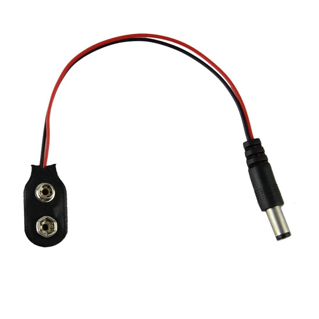 AKOAK 10 Pcs I Type 2.1 x 5.5 mm Male DC Power Plug For 9V Battery Button Connector Battery Holder