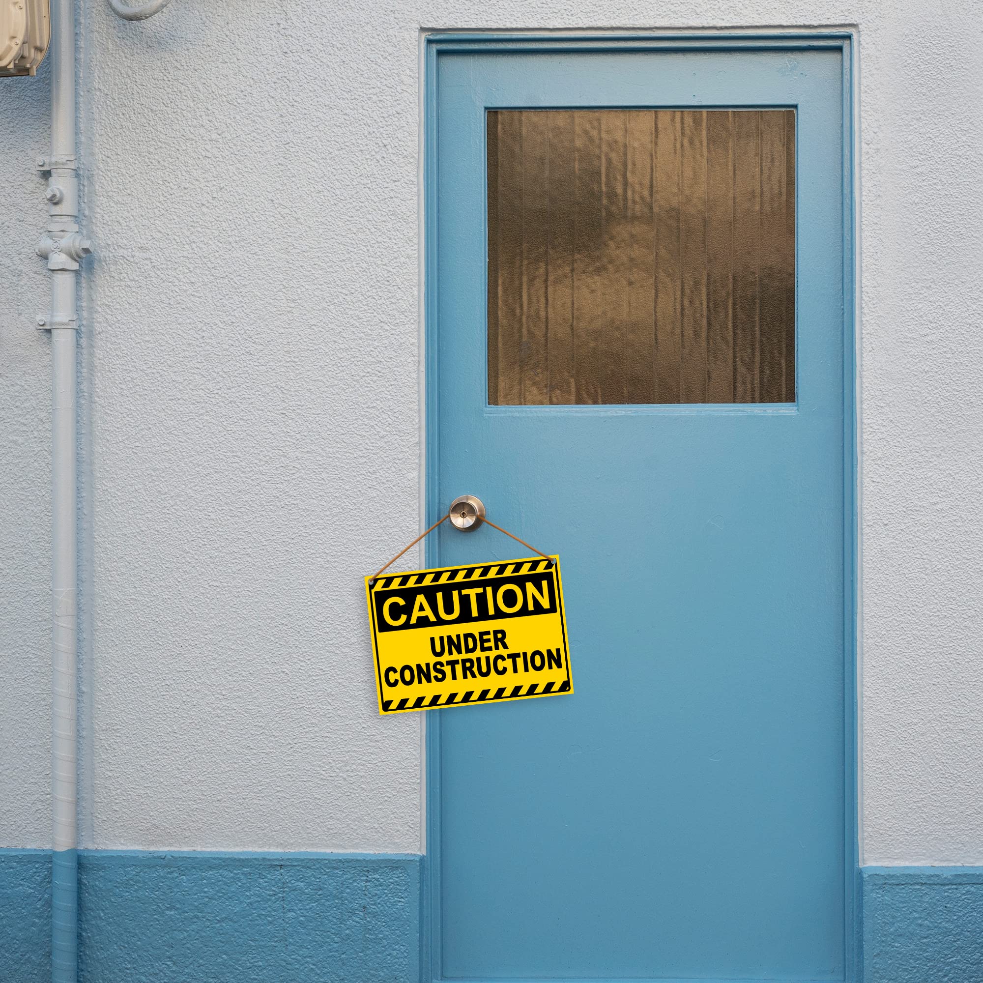 2 PC Under Construction Sign - 12 x 8 Coroplast Caution Area Under Construction Signs with Grommets - Work Zone Signs Caution Construction Zone Sign