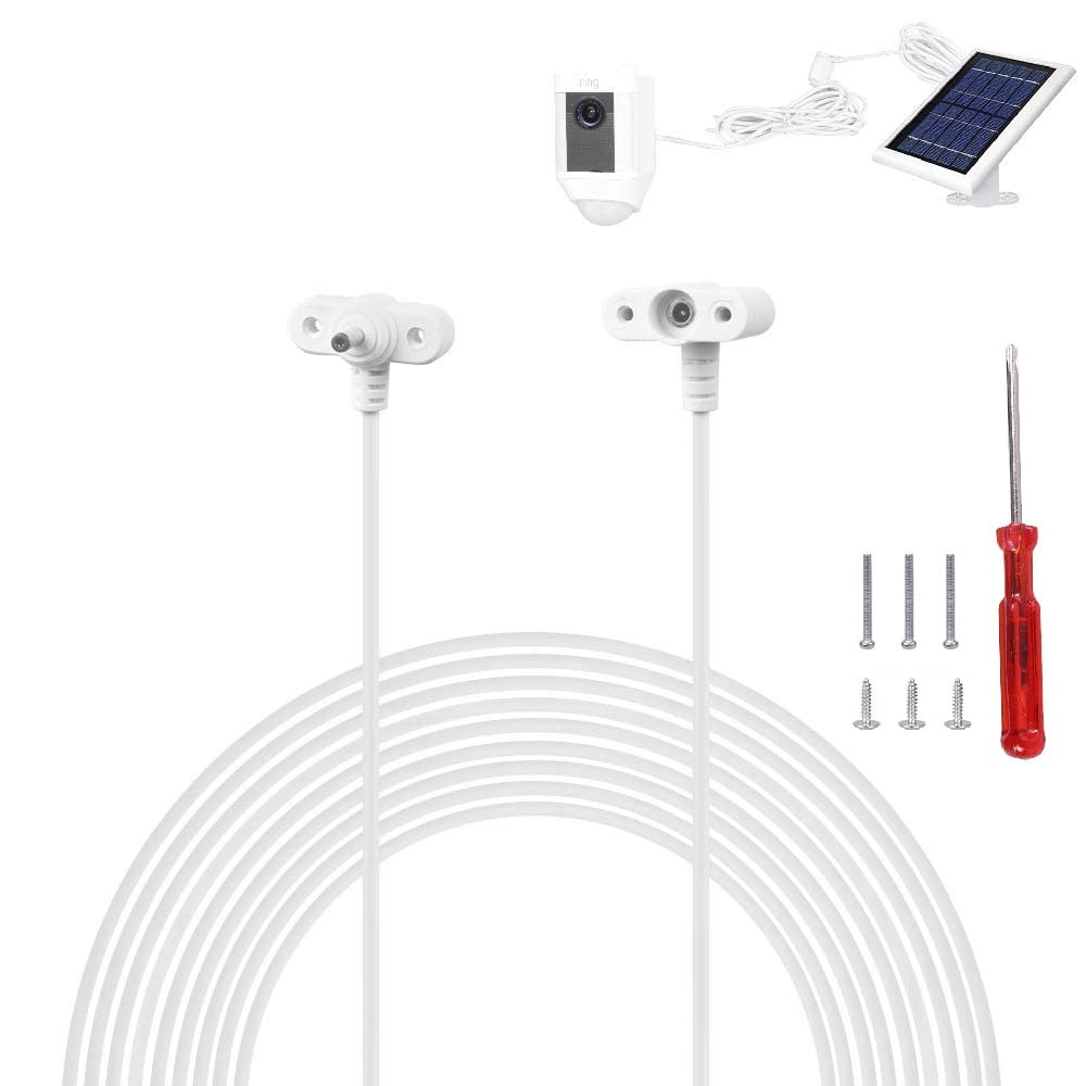 8.2ft Weatherproof DC Extension Cord for Ring Spotlight Cam Battery Solar Panel for Maximum Sunlight Exposure