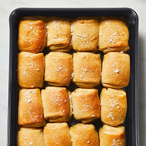 3-Pack Roasting Pan Set, Nonstick Baking Tray Set, Rectangular Bakeware for Oven, Non-Toxic Coating and Durable Quality (Black)