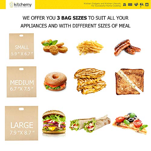 12 Toaster Bags Reusable for Grilled Cheese Sandwiches | Safest On The Market - Non Stick Toast Bag