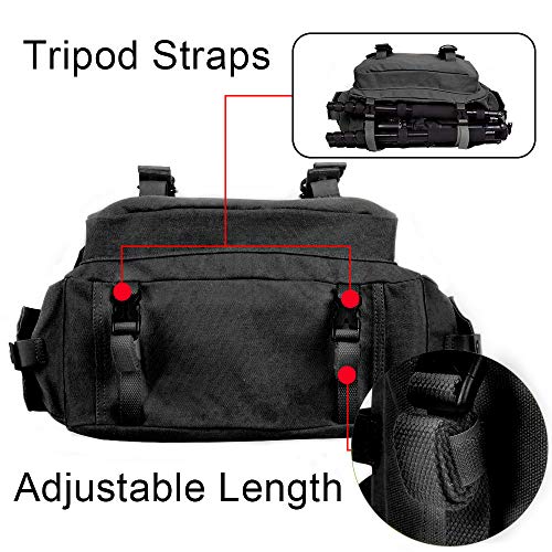 CADeN Camera Bag Case Canvas Compatible for Nikon, Canon, Sony DSLR/SLR Mirrorless Camera with Tripod Holder, Camera Shoulder Messenger Bag for Men/Women(1.0 Black)