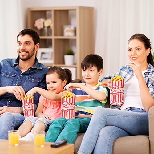 300 Pieces Paper Popcorn Bags 1 Oz Popcorn Container Red and White Concession Stand Supplies Movie Theme Party Supplies Popcorn Holder