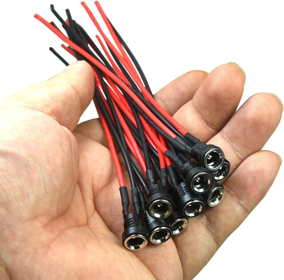 5Pcs 5.5mm x 2.1mm DC Power Supply Jack Socket Female Panel Mount Connection,dc-022B dc Jack with Wires