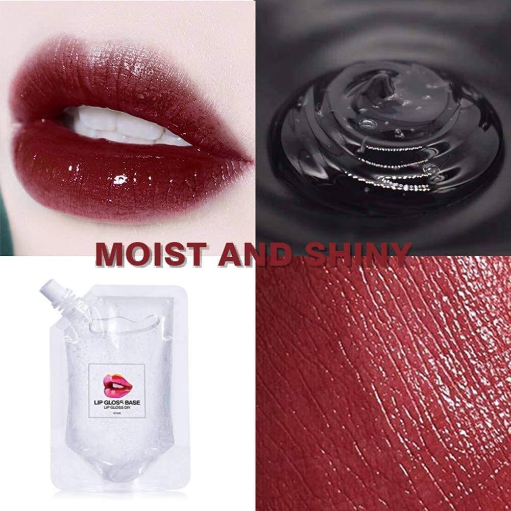 Skynest Lip Gloss Base, DIY Lip Gloss Moisturizing, Non-Sticky, Vegan Lip Makeup Oil(1Pack 50ML+3 Packs 20ML)