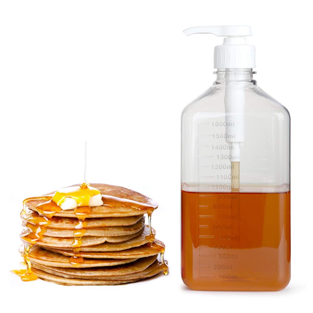 1600ml Simple Press, Pump Bottles syrup dispenser large Condiment Containers Squeeze Bottle ketchup pump Empty Syrup Ketchup Sauces