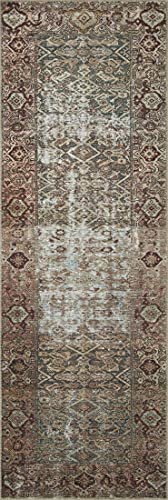 Amber Lewis x Loloi Georgie Collection GER-07 Moss/Salmon 5'-0" x 7'-6" Area Rug
