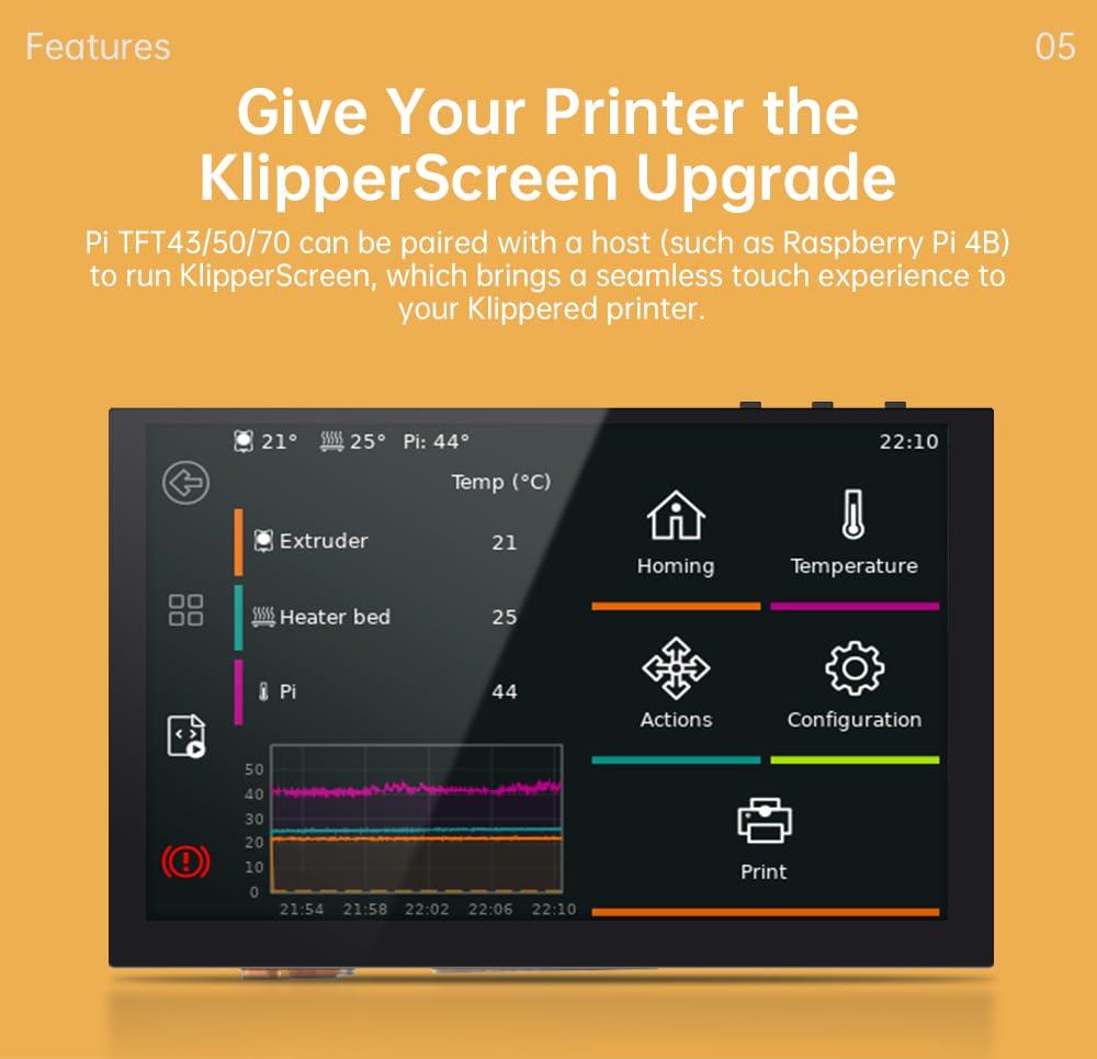 BIGTREETECH Upgrade PI TFT50 V2.1 TFT LCD Display DSI 800x480 for Raspberry Pi 4 3 2 Model B RPi 1 B B+ A A+ 3D Printer Controller (5in Capacitive Touch Screen)