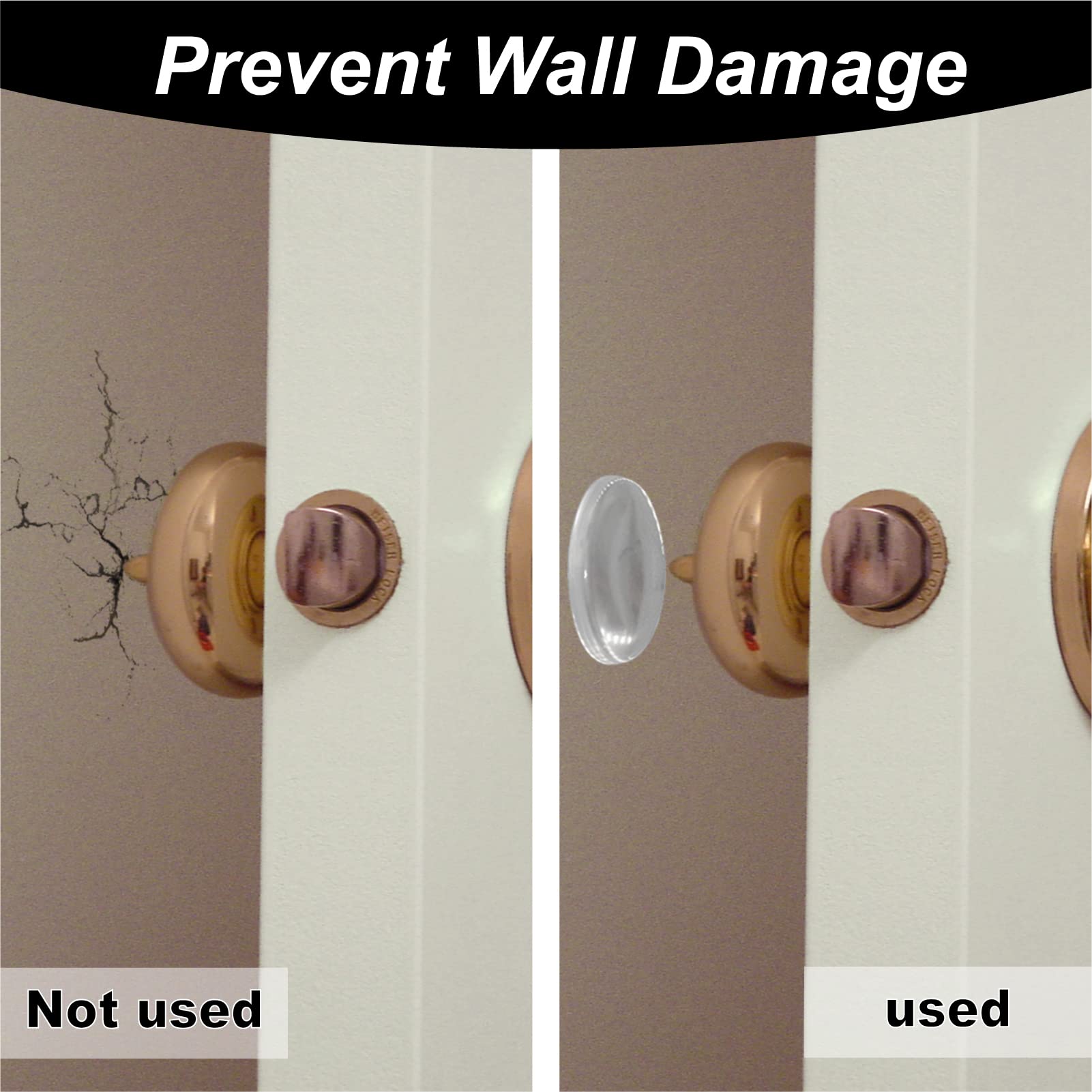 12 Packs Door Stopper Wall Protector, Adhesive Reusable Door Knob Protector, Shock Absorbent Transparent Round Gel, 1.57β