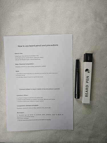 Beard Pencil Filler for Men - Sweat Proof, Water Resistance, Long Lasting & Natural Finish barber Pencil, Mustache Repair Shape (BLACK)