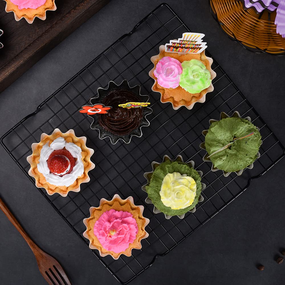100 PCS Baking Cups Cupcake Liner Flared Brioche Standard Muffin Wrappers Greaseproof Coated Paper Cup for Wedding Birthday Holiday Party or Baby Shower (Brown)