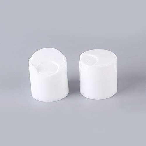24/410 White Press Caps with .270 Orifices, Dispensing Smooth Disc Top Closures, Replacement Caps for Squeeze Bottles, Neck Diameter 24mm, Thread Type 410 (Pack of 12)