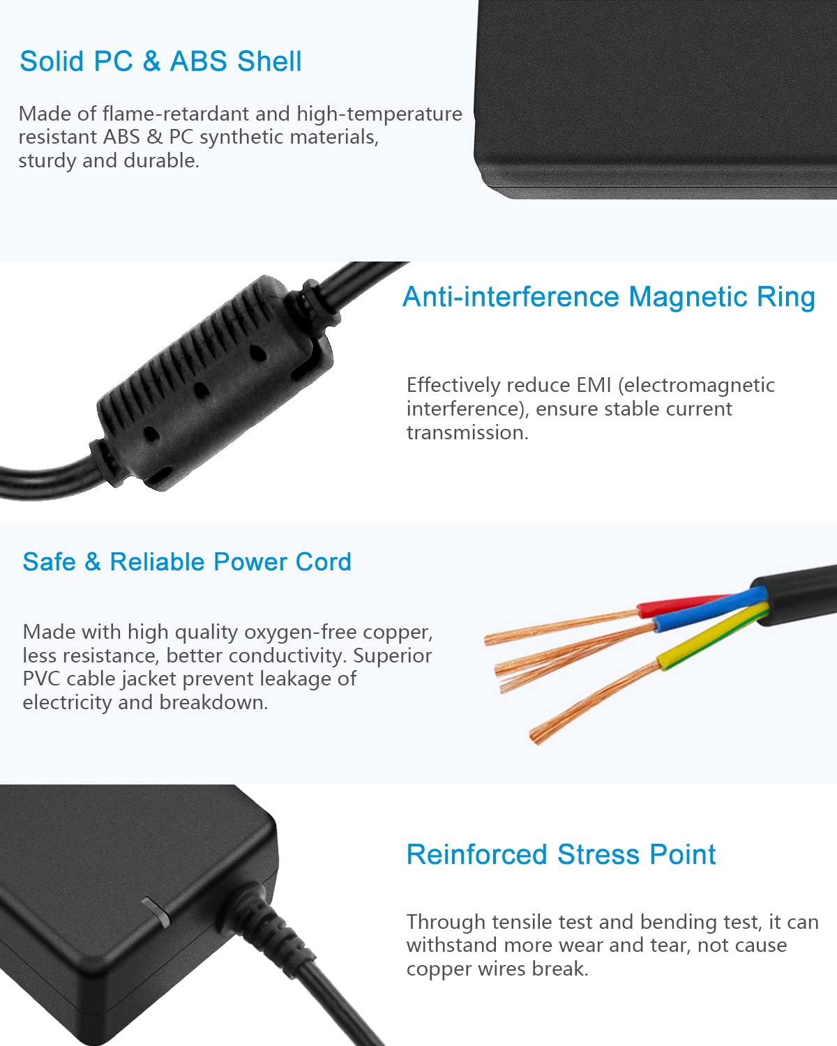 ALITOVE 12V 8A 96W Power Supply Adapter AC to DC Converter AC 100V ~ 240V to DC 12V 8amp Transformer LED Driver with 5.5x2.5mm DC Jack for 5050 3528 LED Strip Module Light, CCTV