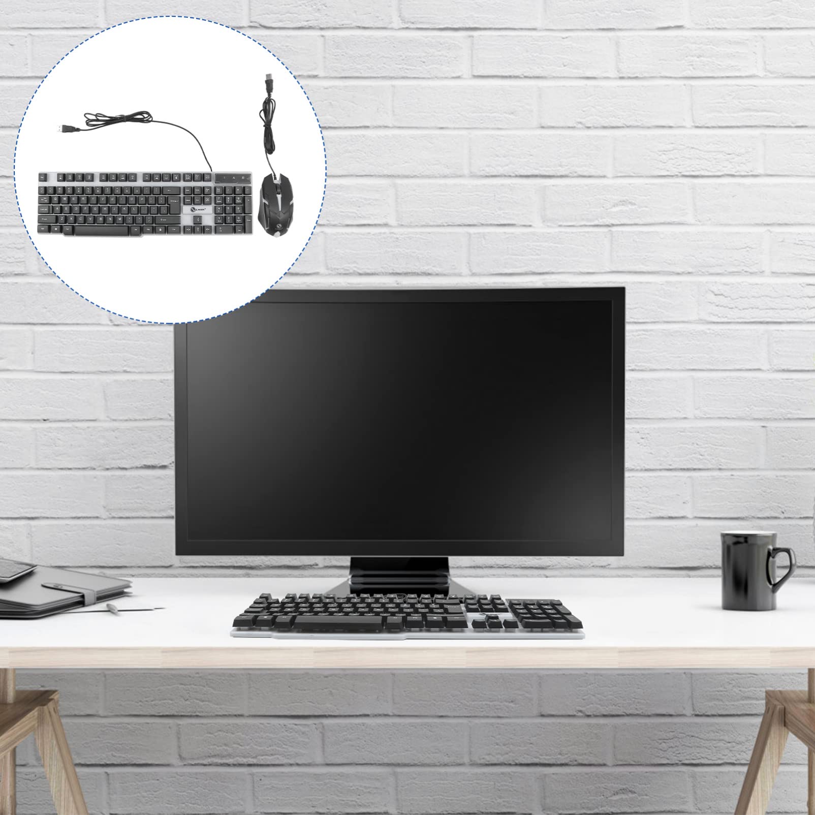 2 Sets Wired Keyboard and Mouse Gaming Keyboard Mouse Ergonomic Keyboard Mouse Computer Keyboard Backlit Keyboard Computer Accessories Keyboard Mouse for Gamer Ergonomic Mouse