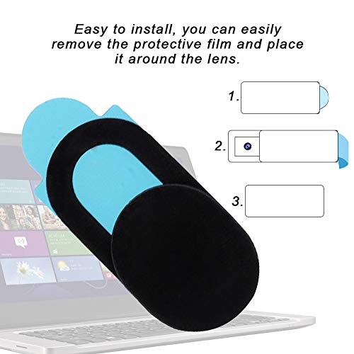 Qinlorgo Webcam Cover, Webcam Cover 0.8mm Webcamera Cover, for Tablets Smartphones(6 Pieces)
